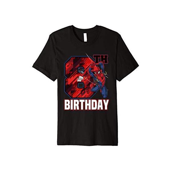 マーベル Marvel スパイダーマン ウェブスイング 8歳の誕生日 半袖Tシャツ メンズ 【Sサイズ】 ブラック ファッション トップス アメリカTシャツ キャラクター ファッション トップス 海外モデル RB8DP8W91N1 Marv...