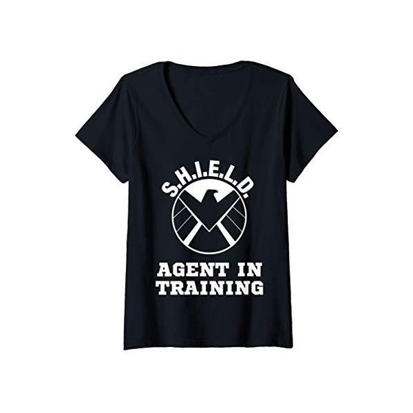 Tシャツ キャラクター ファッション トップス 海外モデル EAEATPEYZ8M Womens Marvel SHIELD Agent In Training Logo Stamp V-Neck T-Shirt海外限定品を迅速輸入！5〜1...