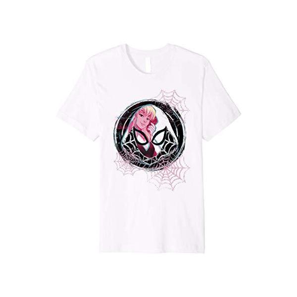 Tシャツ キャラクター ファッション トップス 海外モデル PK4DMPZ8KJQ Marvel Ghost-Spider Gwen Background Badge Premium T-Shirt Premium T-Shirt海外限定品...