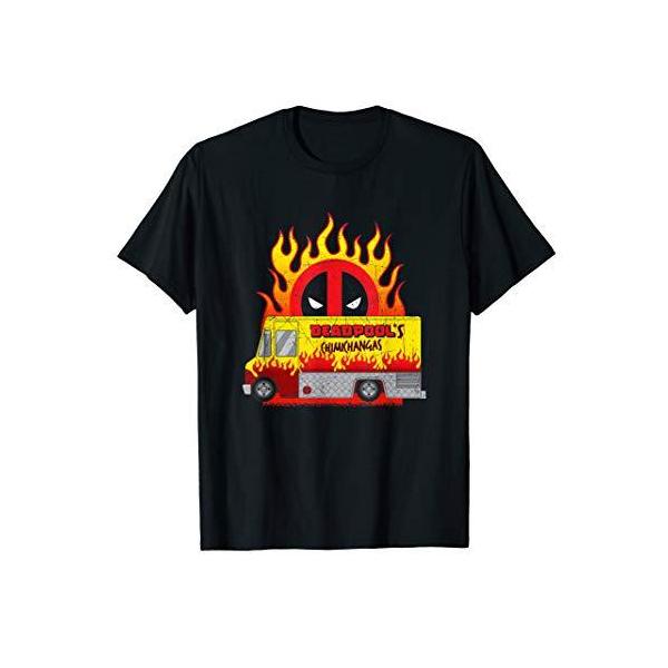 マーベル Marvel デッドプール チミチャンガのフードトラック 半袖Tシャツ レディース 【Sサイズ】 ブラック ファッション トップス アメリカTシャツ キャラクター ファッション トップス 海外モデル PRQKXEABDK3 Mar...