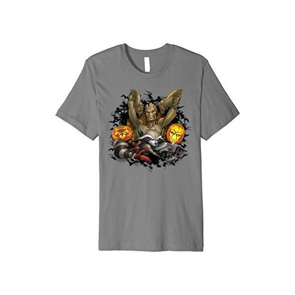 Tシャツ キャラクター ファッション トップス 海外モデル GVDSP4PVHDH Marvel Groot and Rocket Racoon Jack-o'-Lantern Halloween Premium T-Shirt海外限定品を...