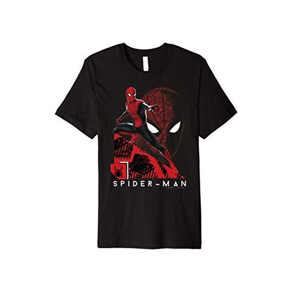 Tシャツ キャラクター ファッション トップス 海外モデル A28G4PRZS8V Marvel Spider-Man Far From Home Portrait Tech Background Premium T-Shirt海外限定品を...