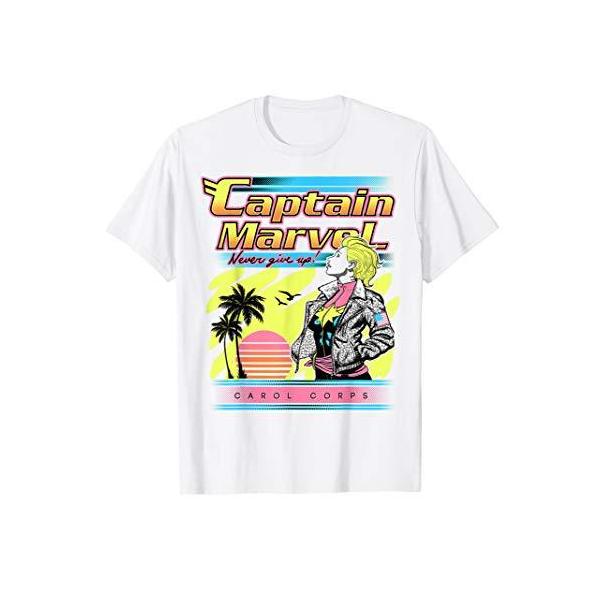 Tシャツ キャラクター ファッション トップス 海外モデル 49Z3DH706JQ Marvel Universe Classic Captain Marvel Never Give Up Retro T-Shirt海外限定品を迅速輸入！5...