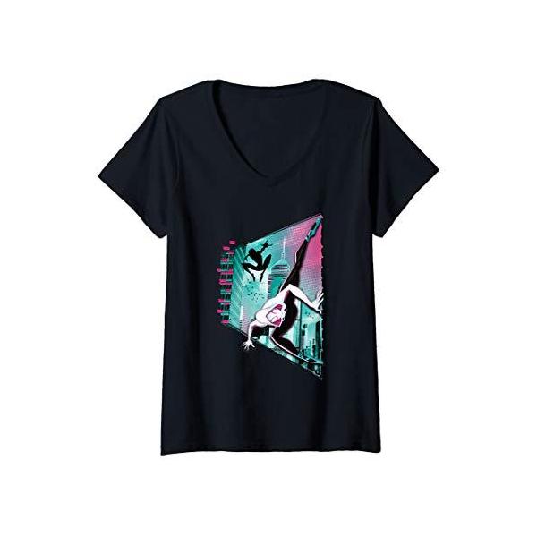 Tシャツ キャラクター ファッション トップス 海外モデル JRJFS0GEST6 Womens Marvel Spider-Man Into the Spider-Verse Ghost-Spider V-Neck T-Shirt海外限定...