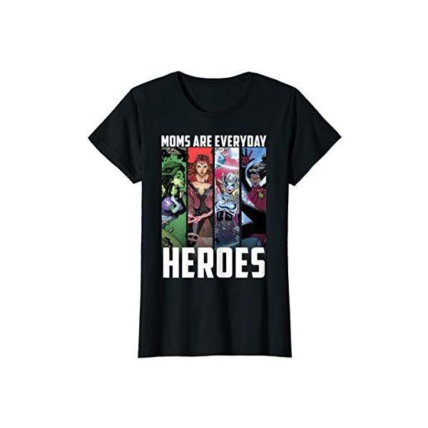 Tシャツ キャラクター ファッション トップス 海外モデル 8RBE9JYFYV4 Marvel Avengers Moms Are Everyday Heroes Big Chest Panels T-Shirt海外限定品を迅速輸入！5〜...