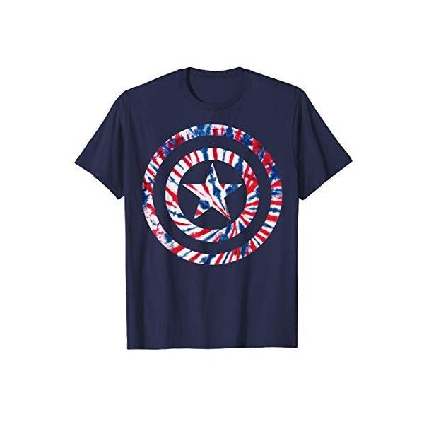 Tシャツ キャラクター ファッション トップス 海外モデル 0WG0ZS4414C Marvel Captain America Tye Dye Shield Symbol T-Shirt海外限定品を迅速輸入！5〜15営業日にて発送します。...
