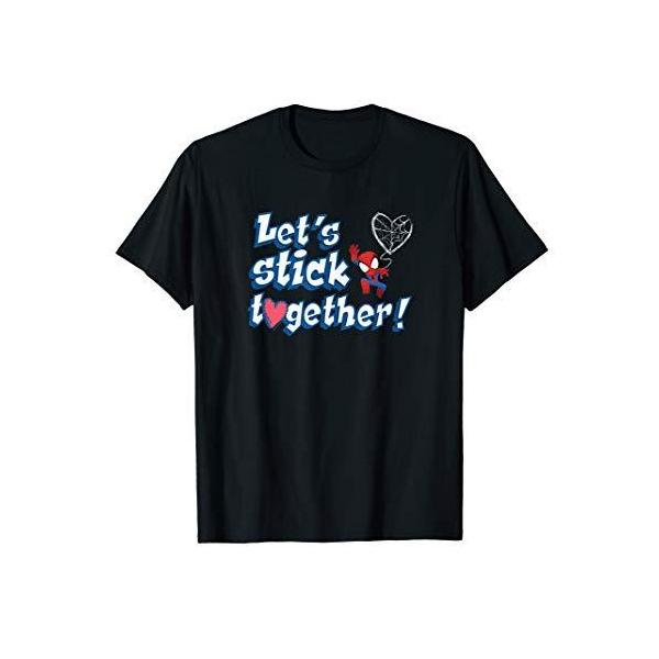 Tシャツ キャラクター ファッション トップス 海外モデル GDRDN2YT821 Marvel Spider-Man Let's Stick Together Valentine's Day T-Shirt海外限定品を迅速輸入！5〜15営...
