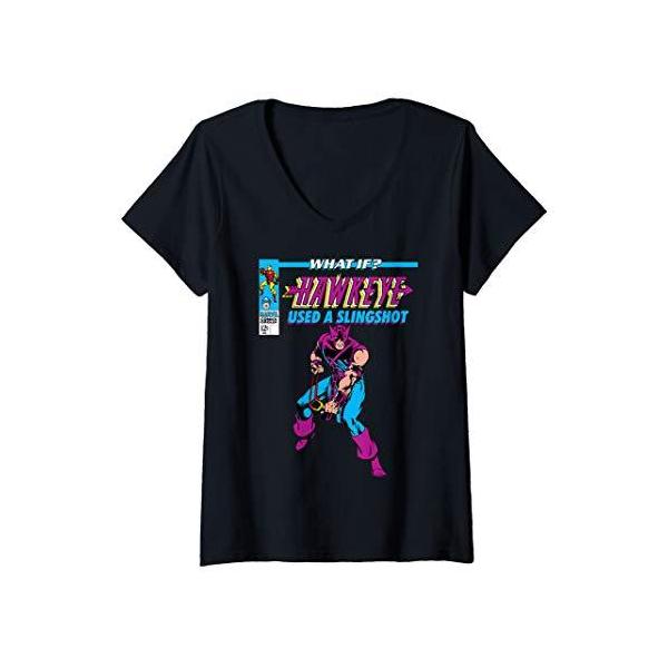 Tシャツ キャラクター ファッション トップス 海外モデル P4B7JTC0AM6 Marvel What If Hawkeye Used A Slingshot Comic Cover V-Neck T-Shirt海外限定品を迅速輸入！5...