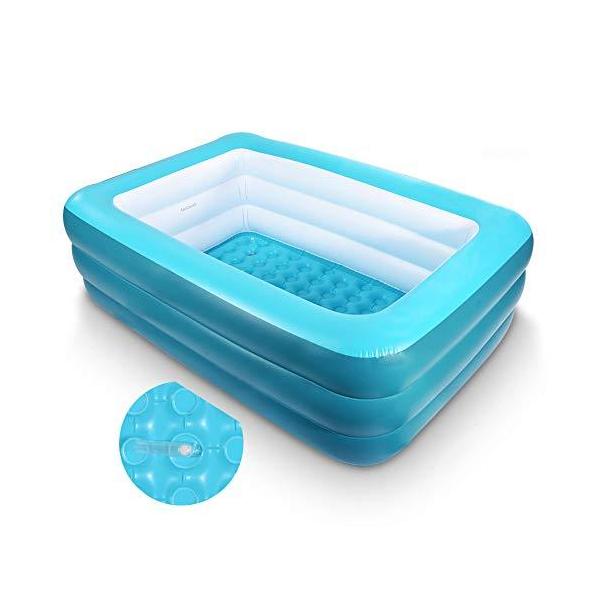 プール ビニールプール ファミリープール オーバルプール 家庭用プール XF82POOLG Inflatable Pools for Kids and Adults, 82" X 57" X 25" Kiddie Pools with In...