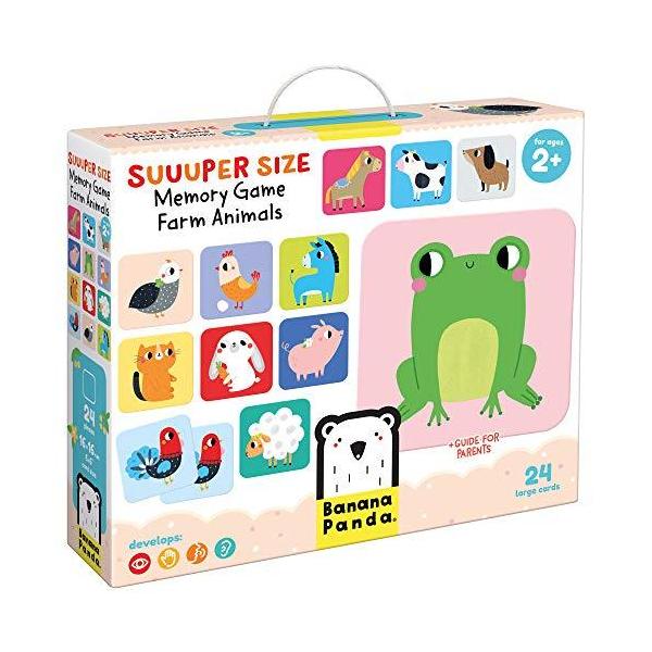 ボードゲーム 英語 アメリカ 海外ゲーム 49122 Banana Panda Suuuper Size Memory Game - Farm Animals - Classic Toddler Game Includes 24 Extra...