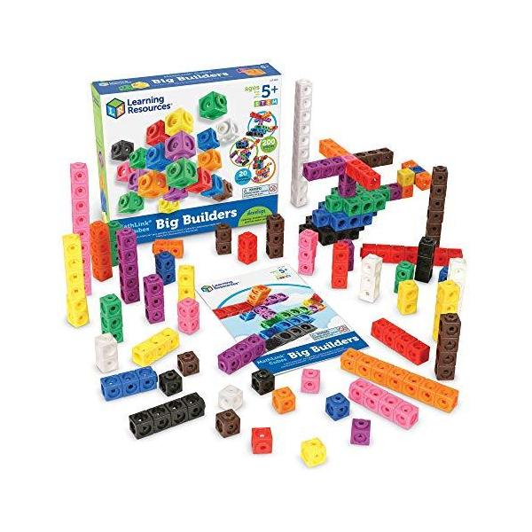 知育玩具 パズル ブロック ラーニングリソース LER9291 Learning Resources MathLink Cubes Big Builders - Set of 200 Cubes, Ages 5+, Develops Ear...