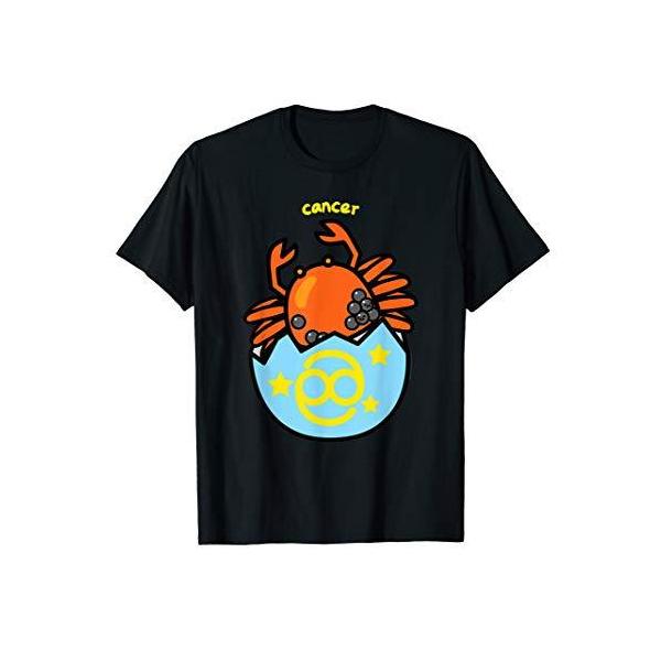 ぐでたま かに座 半袖Tシャツ メンズ 【Sサイズ】 ブラック ファッション トップス アメリカTシャツ キャラクター ファッション トップス 海外モデル 8XJ2717AE2W Gudetama Zodiac Cancer Tee Shi...