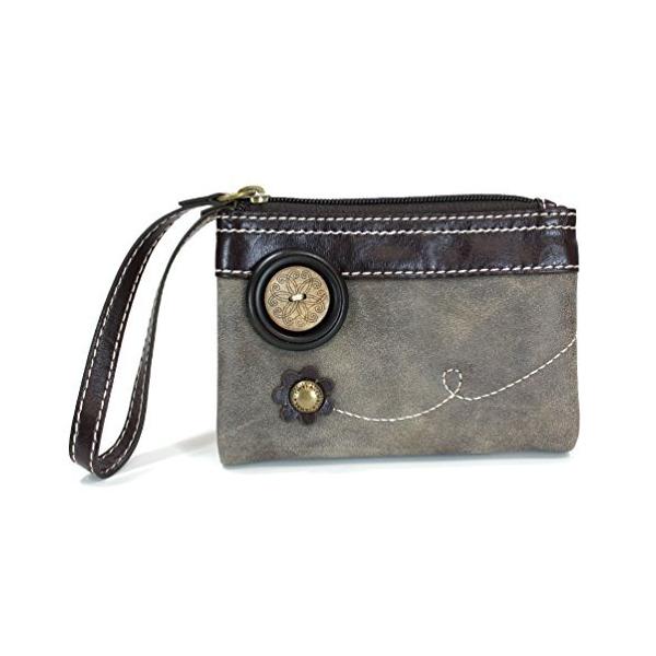 chala 財布 パッチ ウォレット チャラ ブランド かわいい 綺麗 レディース ウィメンズ 810XY5 CHALA Double Zip Wallet - PU Leather Folding Wristlet - Stone Gra...