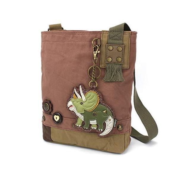 chala バッグ パッチ カバン かわいい チャラ ブランド ショルダーバッグ ボディバッグ 綺麗 レディース ウィメンズ  Chala Women Handbag Patch Crossbody - Triceratops - Mauv...