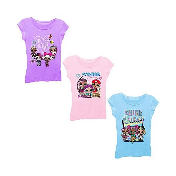 Tシャツ キャラクター ファッション トップス 海外モデル L500G4-3710J-LP-CCN-PB-5/6 L.O.L. Surprise! Unisex Child LOL 3-Pack Short Sleeve Bundle T-...