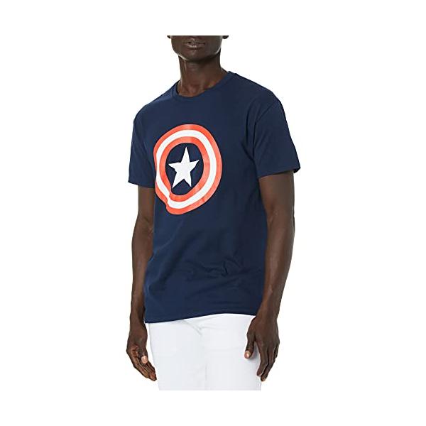 Tシャツ キャラクター ファッション トップス 海外モデル MVHC009MSC1P1XX-410-3X-Large Marvel Men's 80's Captain America T-Shirt, Navy, 3X-Large海外限定...