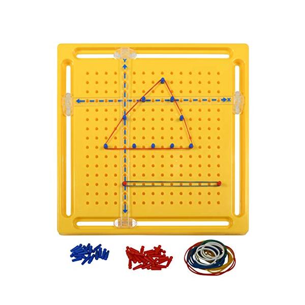 知育玩具 ラーニングアドバンテージ パズル ブロック 7731 LEARNING ADVANTAGE X-Y Coordinate Pegboard - Includes 50 Pegs with Rubber Bands - Geomet...