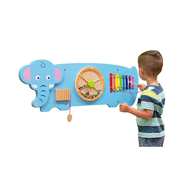 知育玩具 ラーニングアドバンテージ パズル ブロック 50472 SPARK &amp; WOW Elephant Activity Wall Panel - Ages 18m+ - Montessori Sensory Wall Toy ...