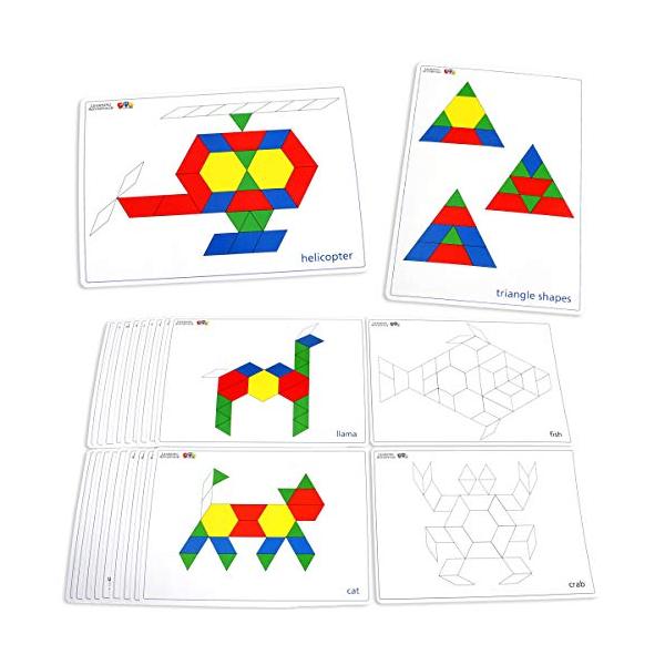 知育玩具 ラーニングアドバンテージ パズル ブロック 7149 LEARNING ADVANTAGE Pattern Block Cards - Set of 20 Double-Sided Cards - Early Geometry f...