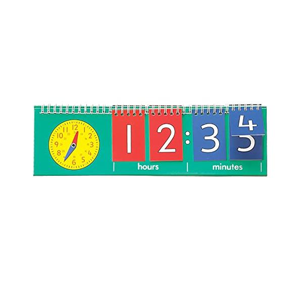 知育玩具 ラーニングアドバンテージ パズル ブロック 7548 edxeducation Time Flip Chart - Teaching Clock for Kids - Learn to Tell Time with Analog ...