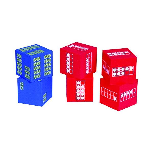 知育玩具 ラーニングアドバンテージ パズル ブロック 7297 Learning Advantage 7297 Ten Frame Foam Dice, 4 Red and 2 Blue, Grade: Kindergarten to 2 ...