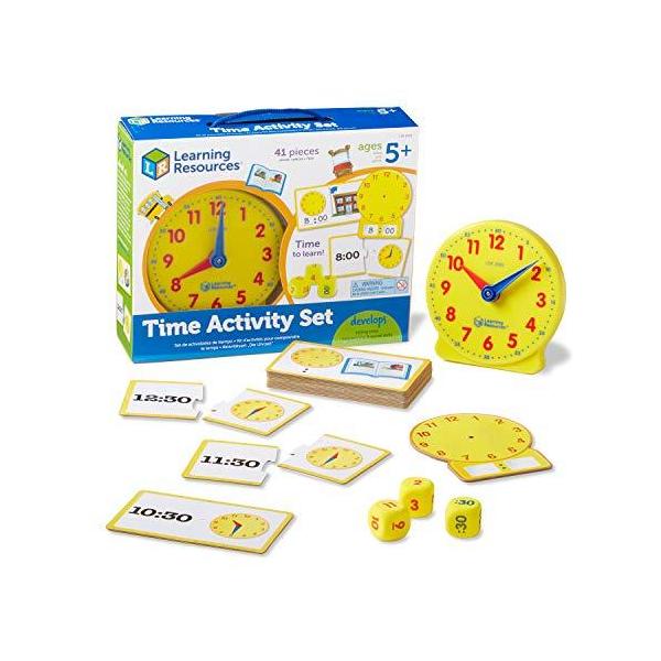 知育玩具 パズル ブロック ラーニングリソース LER3220 Learning Resources Time Activity Set ? Teaching Clocks for Kids, Teacher Classroom Must ...