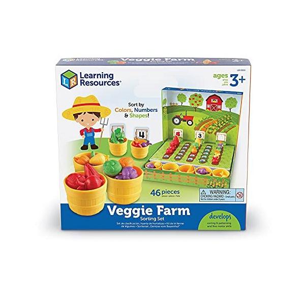 知育玩具 パズル ブロック ラーニングリソース LER5553 Learning Resources Veggie Farm Sorting Set - 46 Pieces, Ages 3+ Toddler Learning Toys, P...