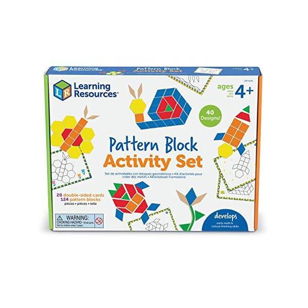 知育玩具 パズル ブロック ラーニングリソース LER6133 Learning Resources Pattern Block Activity Set, 20 Double-Sided Cards, Ages 4+海外限定品を迅速輸入！...