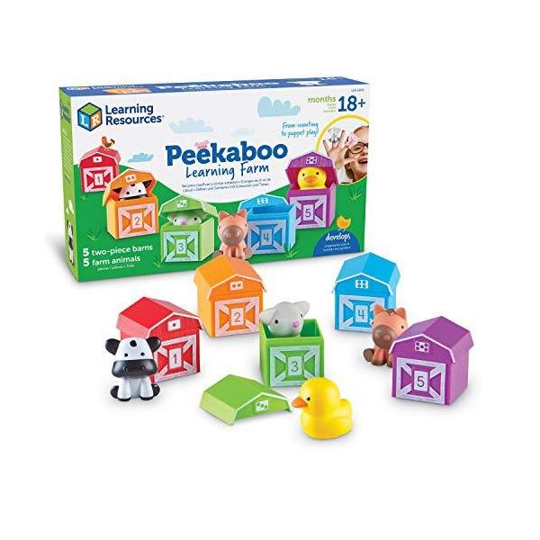 知育玩具 パズル ブロック ラーニングリソース LER6805 Learning Resources Peekaboo Learning Farm - 10 Pieces, Ages 18+ Months Toddler Learning ...