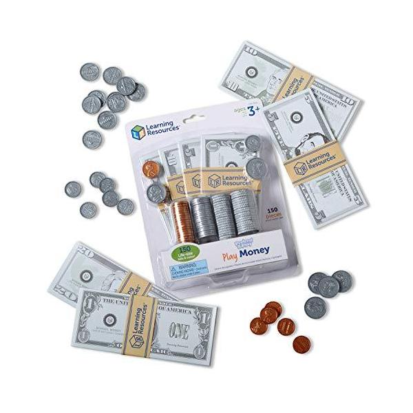 知育玩具 パズル ブロック ラーニングリソース LER2725 Learning Resources Pretend Play Money - Math Manipulatives for Kids, Kids Bank, Plastic ...