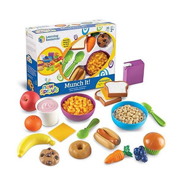 知育玩具 パズル ブロック ラーニングリソース LER7711 Learning Resources New Sprouts Munch It! Food Set - Food Kitchen Accessories, Pretend To...