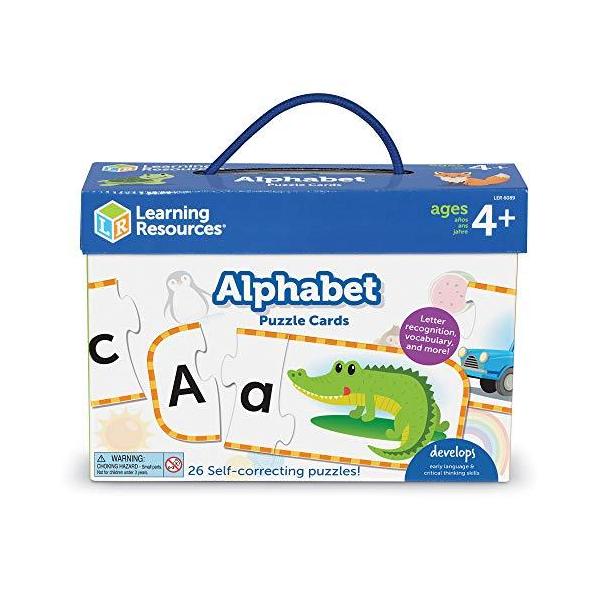 知育玩具 パズル ブロック ラーニングリソース LER6089 Learning Resources Alphabet Puzzle Cards, Kindergarten Readniness, Self Correcting Puzzl...