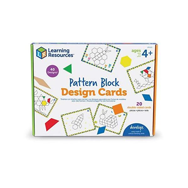 知育玩具 パズル ブロック ラーニングリソース LER6133 Learning Resources Pattern Block Design Cards, Color Recognition, STEM Toy, Ages 4+海外限定品...