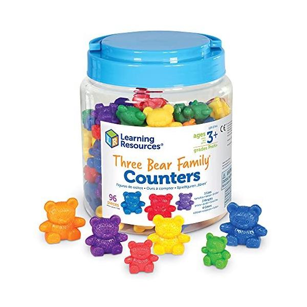 知育玩具 パズル ブロック ラーニングリソース LER0744 Learning Resources Three Bear Family Counters - 96 Pieces, Ages 3+, Preschool Counting T...