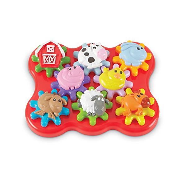 知育玩具 パズル ブロック ラーニングリソース LER9221 Learning Resources Barnyard Friends Build &amp; Spin - Toddler Sensory Toys, Ages 2+海外限定...