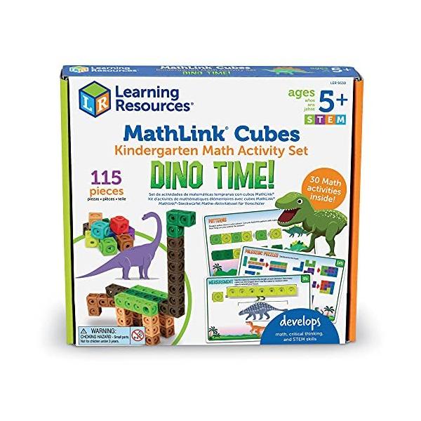知育玩具 パズル ブロック ラーニングリソース LER9330 Learning Resources MathLink Cubes Kindergarten Math Activity Set: Dino Time! - Math Mani...