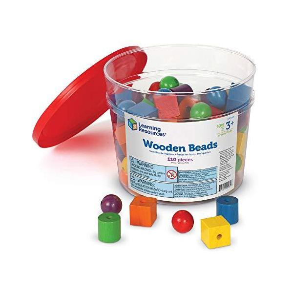 知育玩具 パズル ブロック ラーニングリソース LER0140 Learning Resources Beads in a Bucket, Set of 110, Ages 3+, Lacing Beads, Fine Motor Skil...