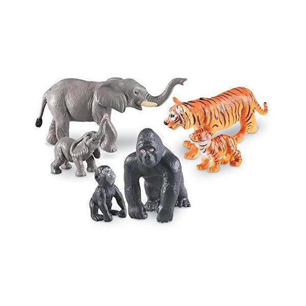 知育玩具 パズル ブロック ラーニングリソース LER0839 Learning Resources Jumbo Jungle Animals: Mommas and Babies - Elephant, Gorilla, Tiger, Z...