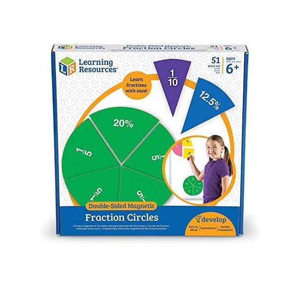 知育玩具 パズル ブロック ラーニングリソース LER1616 Learning Resources Double-Sided Magnetic Fraction Circles, Sticks to Whiteboard and Chal...