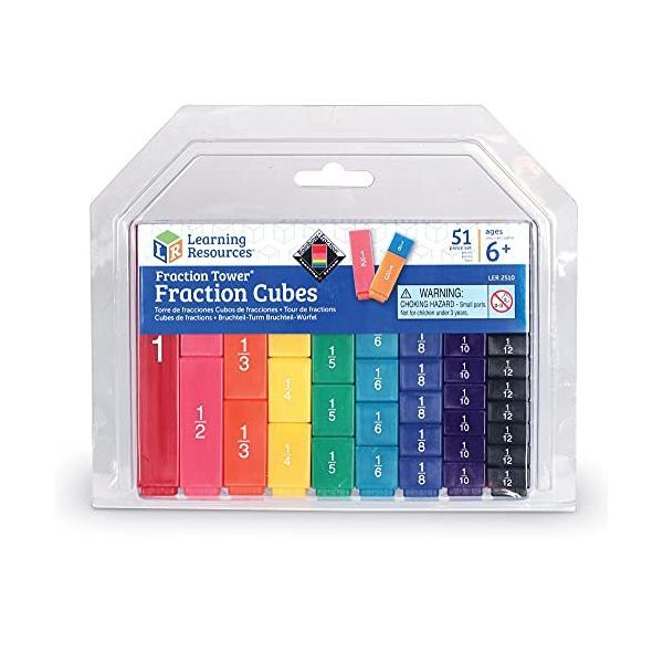 知育玩具 パズル ブロック ラーニングリソース LER2510 Learning Resources Fraction Tower Fraction Cubes, Kids Blocks, 51 Piece Set, Ages 6+海外限定...
