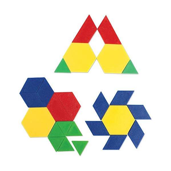 知育玩具 パズル ブロック ラーニングリソース LER0634 Learning Resources Plastic Pattern Blocks .5cm, Counting &amp; Sorting, Early Math Conce...