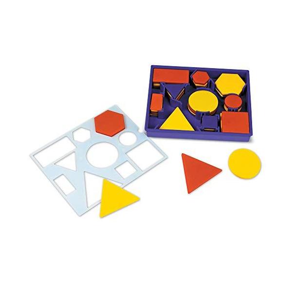 知育玩具 パズル ブロック ラーニングリソース LER1270 Learning Resources Attribute Blocks Desk Set in Tray, Math Blocks, 60 Piece Set, Ages 5+...