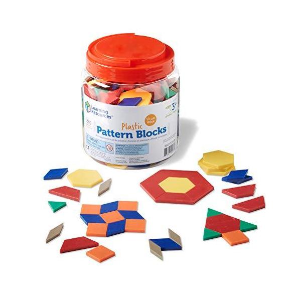 知育玩具 パズル ブロック ラーニングリソース LER0134 Learning Resources Plastic Pattern Blocks 250 Set - Classroom Must Haves, Math Teaching ...
