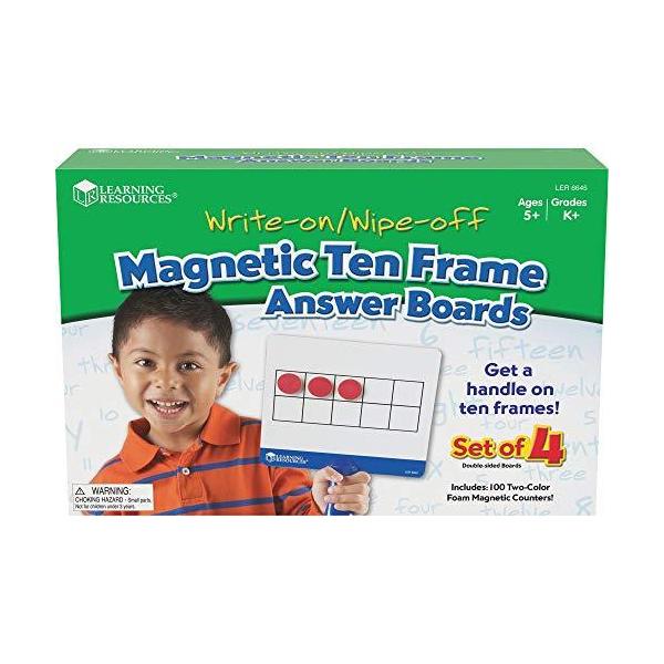 知育玩具 パズル ブロック ラーニングリソース LER6645 Learning Resources Magnetic Ten-Frame Answer Boards - Set of 4 with 100 Colorful counter...