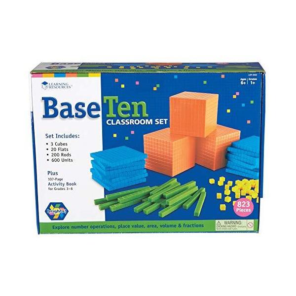 知育玩具 パズル ブロック ラーニングリソース LER3552 Learning Resources Brights Base Ten Classroom Set, 20-25 Students, 823 Piece Set, Ages 6...
