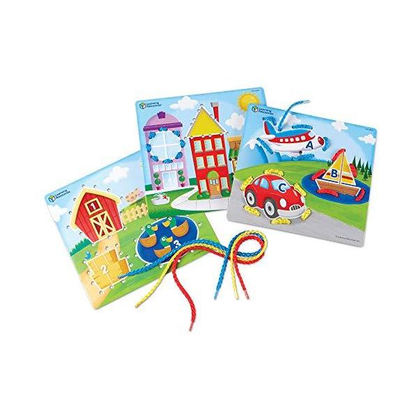 知育玩具 パズル ブロック ラーニングリソース LER8592 Learning Resources Learning Laces, Letter, Shape &amp; Number Recognition, Fine Motor Sk...