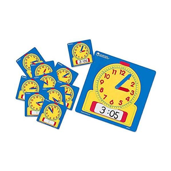知育玩具 パズル ブロック ラーニングリソース LER0575 Learning Resources Write &amp; Wipe Clocks Classroom Set - 25 Pieces, Ages 6+ Laminated ...