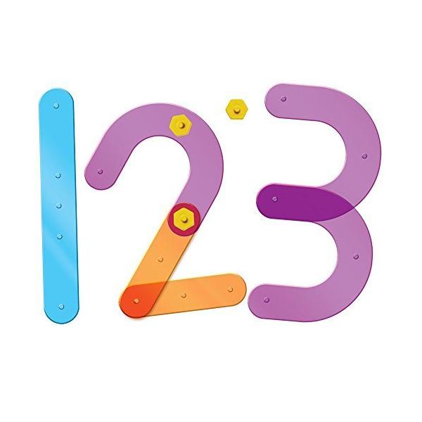 知育玩具 パズル ブロック ラーニングリソース LER8550 Learning Resources Number Construction - 55 Pieces, Ages 3+ Number Set for Kids, Math Ga...