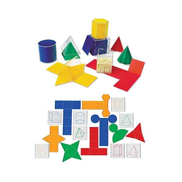知育玩具 パズル ブロック ラーニングリソース LER0912 Learning Resources Folding Geometric Shapes Bundle, Math Class Accessories, 3-D and 2-D ...
