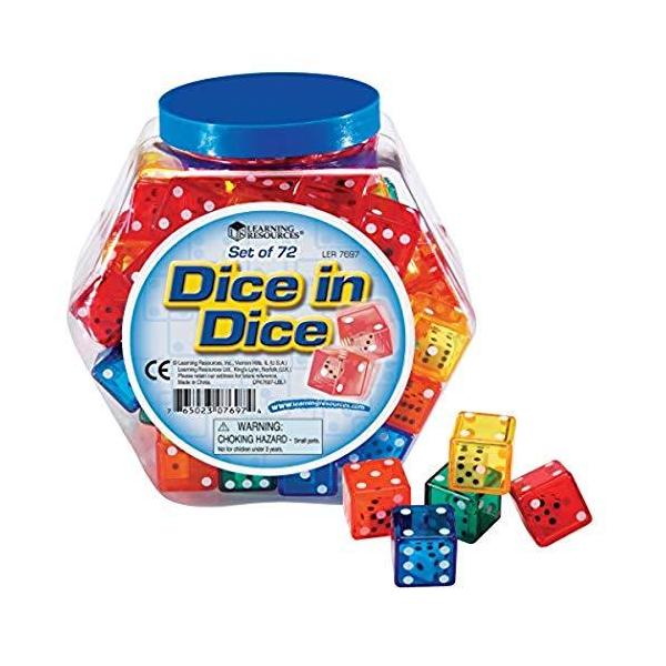 知育玩具 パズル ブロック ラーニングリソース LER7697 Learning Resources Dice In Dice Bucket, Math Toy, Manipulative, Set of 72, Ages 3+海外限定品を...